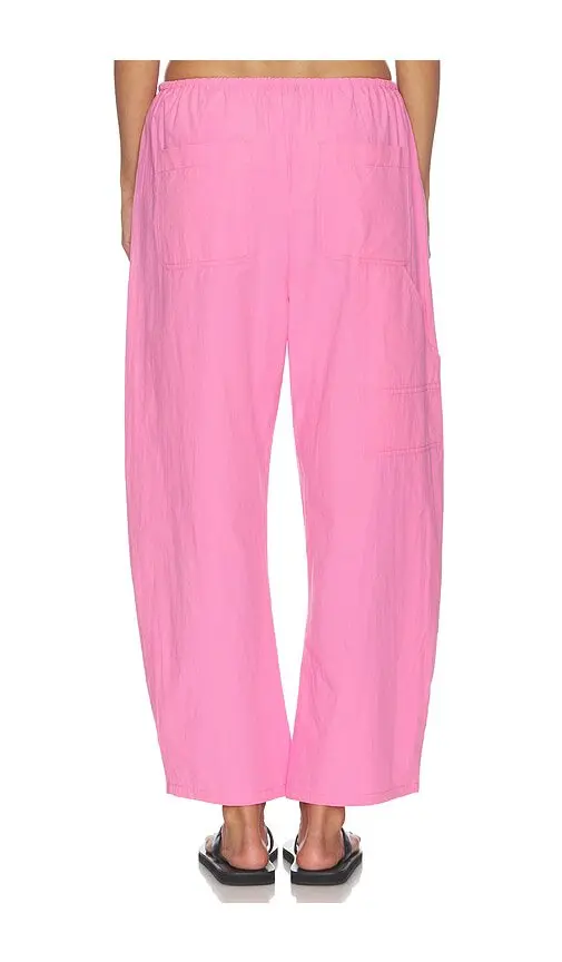 PISTOLA Theo Drawstring Poplin Pant In Pink