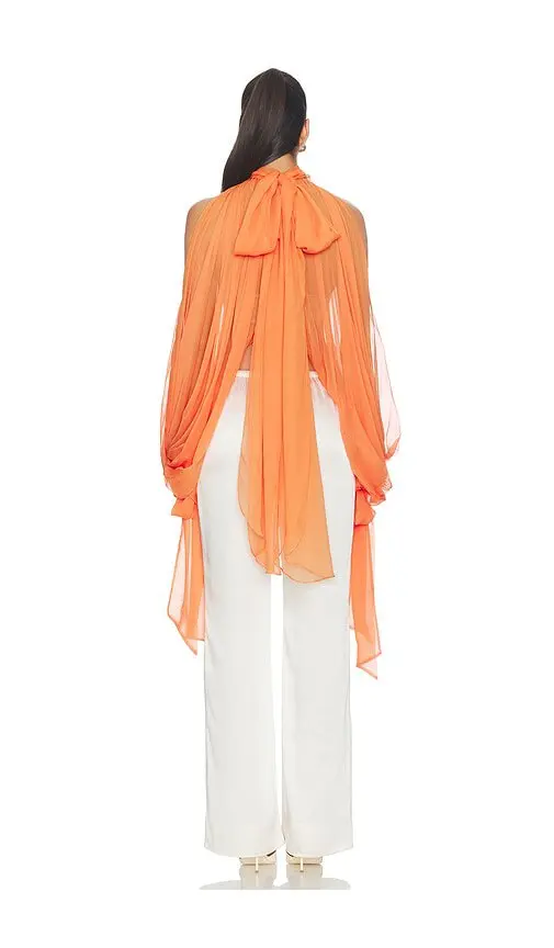 Prabal Gurung Tie-neck Cropped Cocoon Blouse
