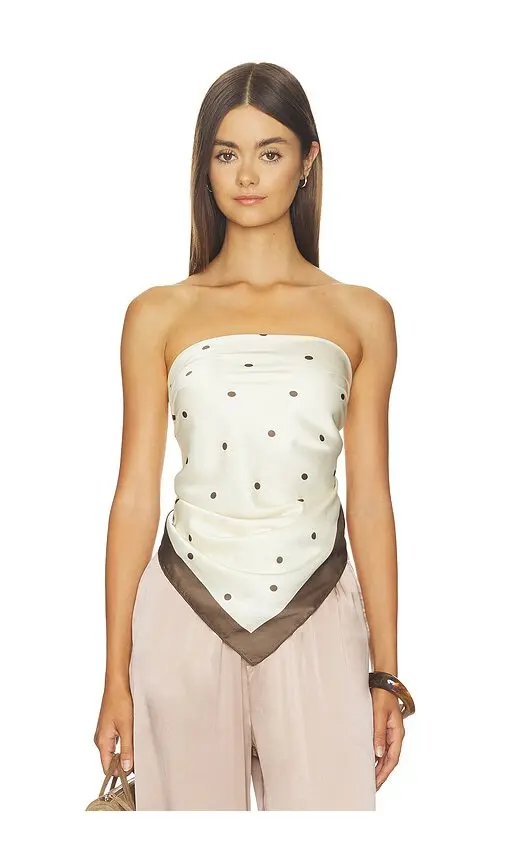 SNDYS. Polka Dot Wrap Top