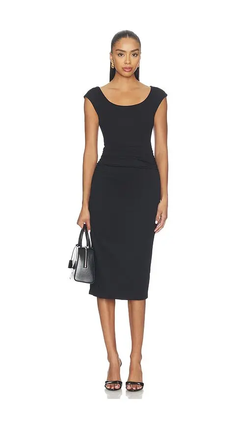 Spanx Smoothing Jersey Cap Sleeve Scoop Dress - Black