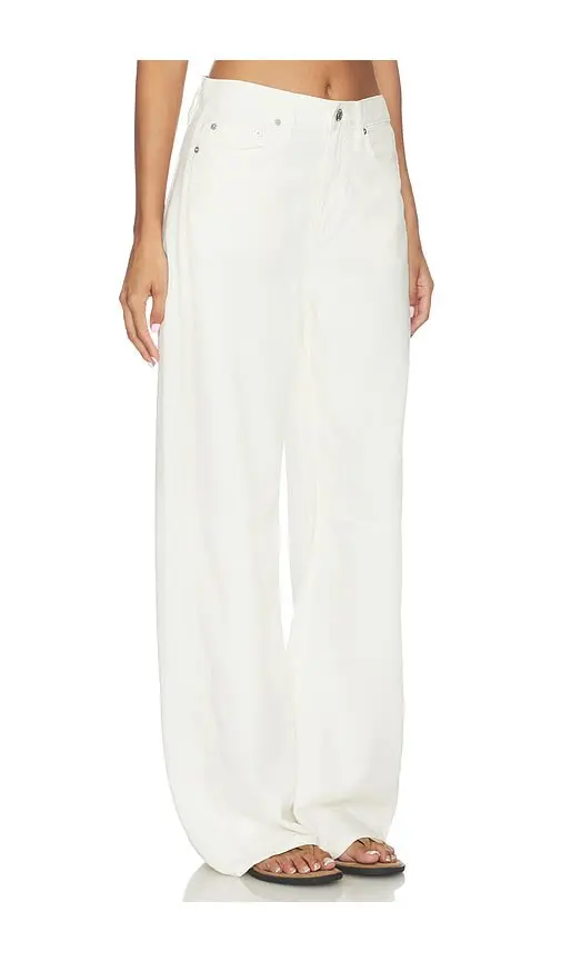 PISTOLA Sydney High Rise Bowed Wide Jeans - White