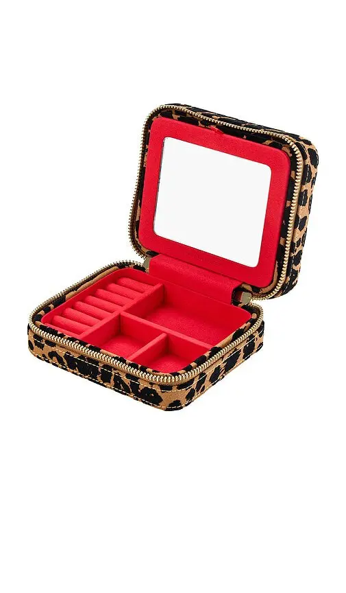 Wolf Savanna Print Zip Travel Case - Brown