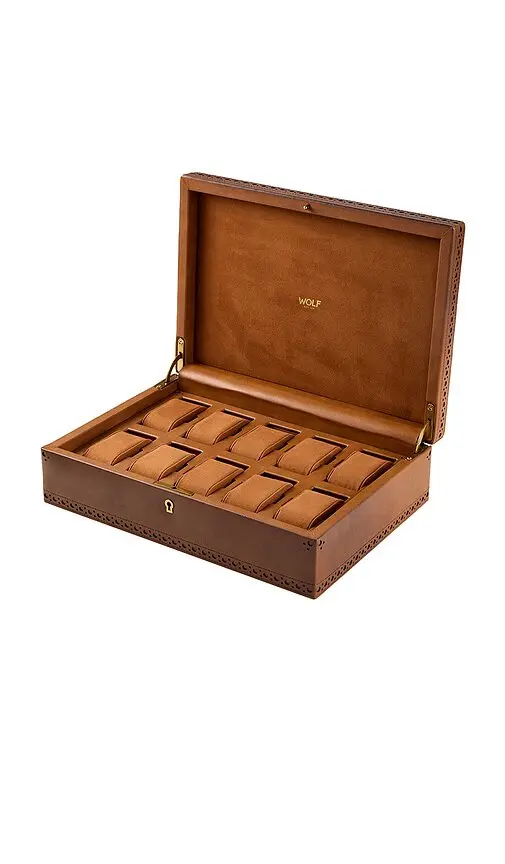 Wolf Brogue 10 Piece Watch Box - Brown