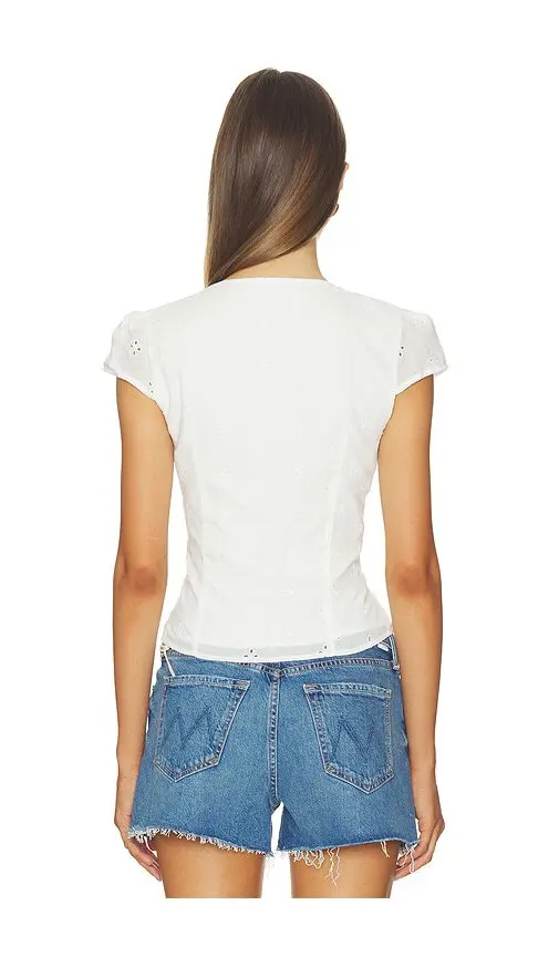 MORE TO COME Divya Eyelet Detail Top