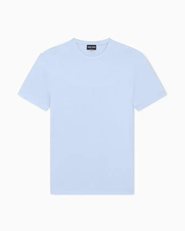 Giorgio Armani Crew-neck T-shirt In Stretch Viscose Jersey - Purple
