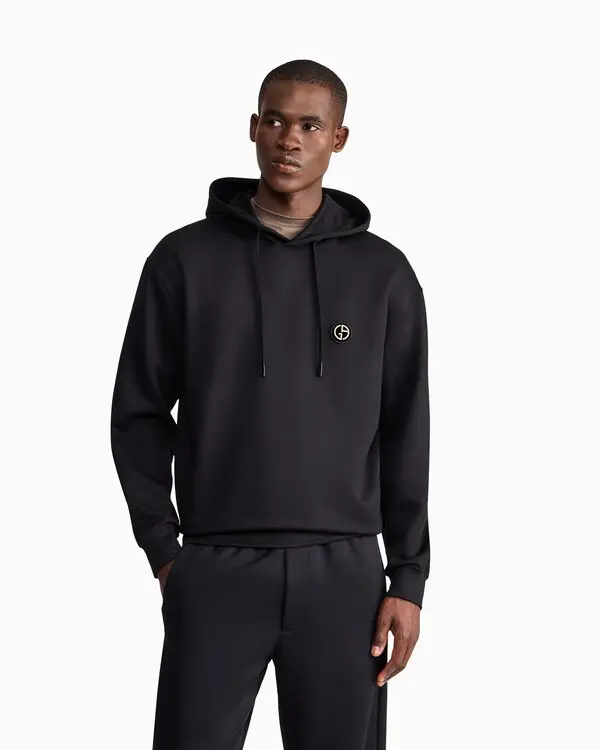 Giorgio Armani Regular Fit Hooded Sweatshirt In Micromodal Jersey