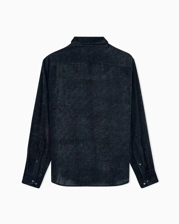 Giorgio Armani Shirt Silk-blend Devoré Velvet Twill Design