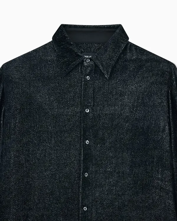 Giorgio Armani Shirt Silk-blend Devoré Velvet Twill Design