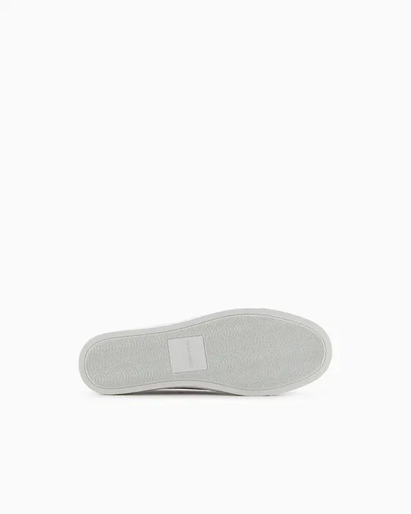 Giorgio Armani Slip Shoe In Leather With Visible Stitching