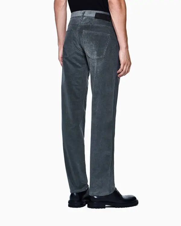 Giorgio Armani Five-pocket Corduroy Trousers In Cashmere Blend - Grey