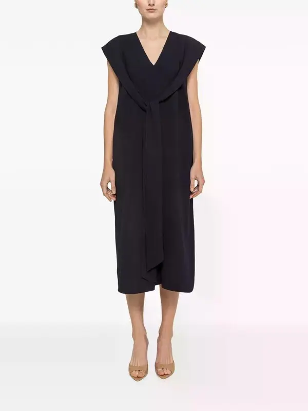 NISSA Scarf Detail Relaxed Midi Dress