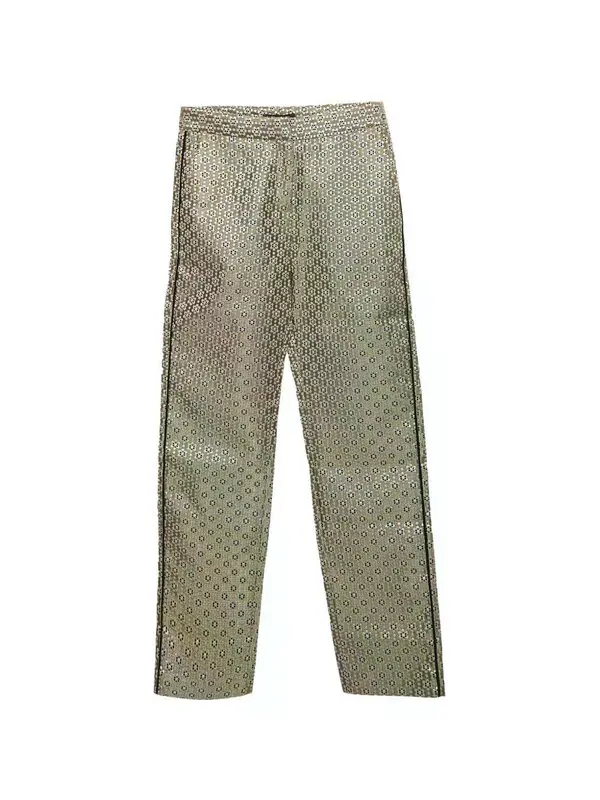 Maje Silver-tone Floral-jacquard Straight-leg Trousers