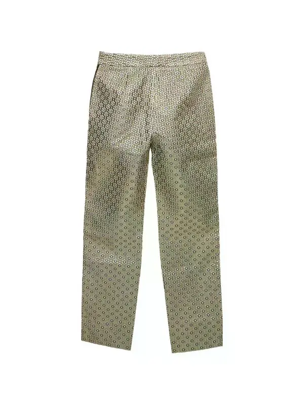 Maje Silver-tone Floral-jacquard Straight-leg Trousers
