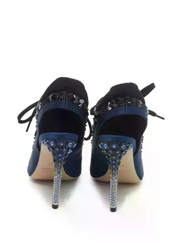 Miu Miu Embellished Cutout Ankle Sandals