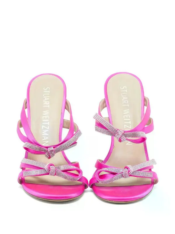 STUART WEITZMAN Embellished Bow Detail Stiletto Sandals