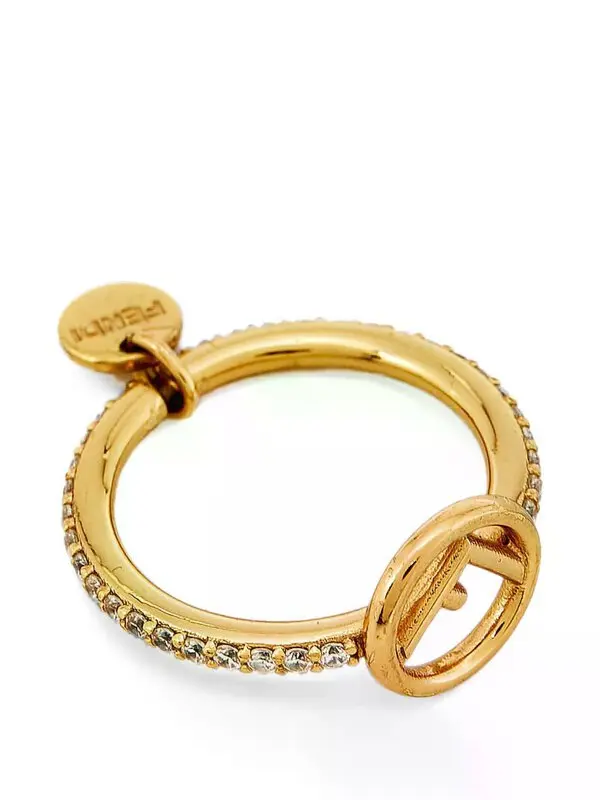 Fendi Embellished F Logo Ring