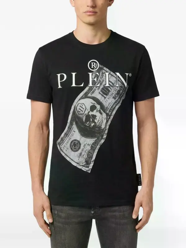 Philipp Plein Jersey T-shirt Dollar - Black
