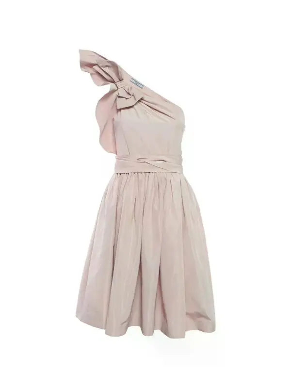 Prada One-shoulder Mini Dress With Bow Detail