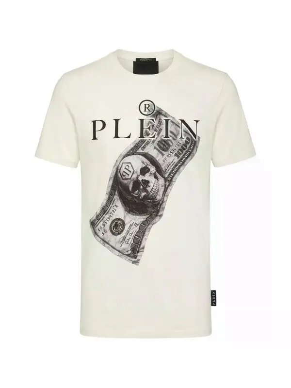 Philipp Plein Jersey T-shirt Dollar - Neutrals