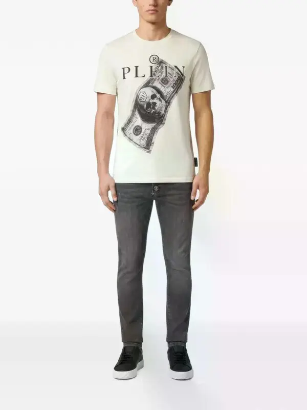 Philipp Plein Jersey T-shirt Dollar - Neutrals