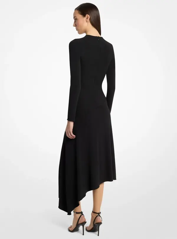 Michael Kors Stretch Matte Jersey Asymmetrical Midi Dress