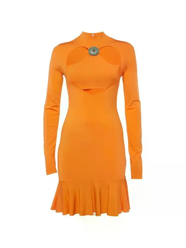 Roberto Cavalli Cut-out Ruffled Dress