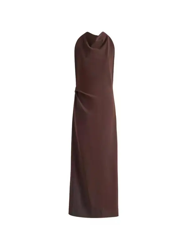 Proenza Schouler Selena Twist Back Dress In Matte Double Crepe - Brown