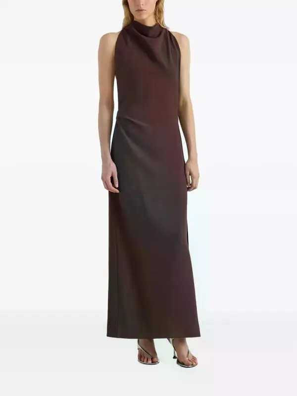 Proenza Schouler Selena Twist Back Dress In Matte Double Crepe - Brown