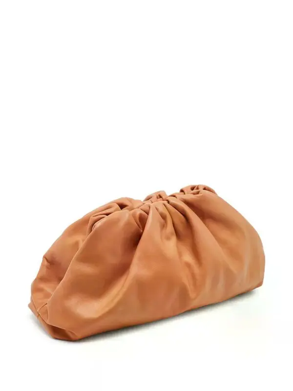 Bottega Veneta The Pouch Gathered Clutch Bag - Brown