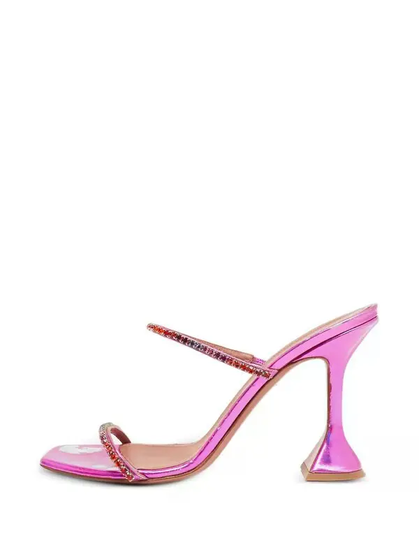 Amina Muaddi Gilda Crystal Sandals - Pink