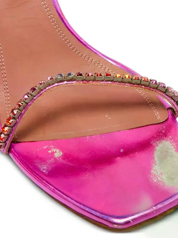 Amina Muaddi Gilda Crystal Sandals - Pink