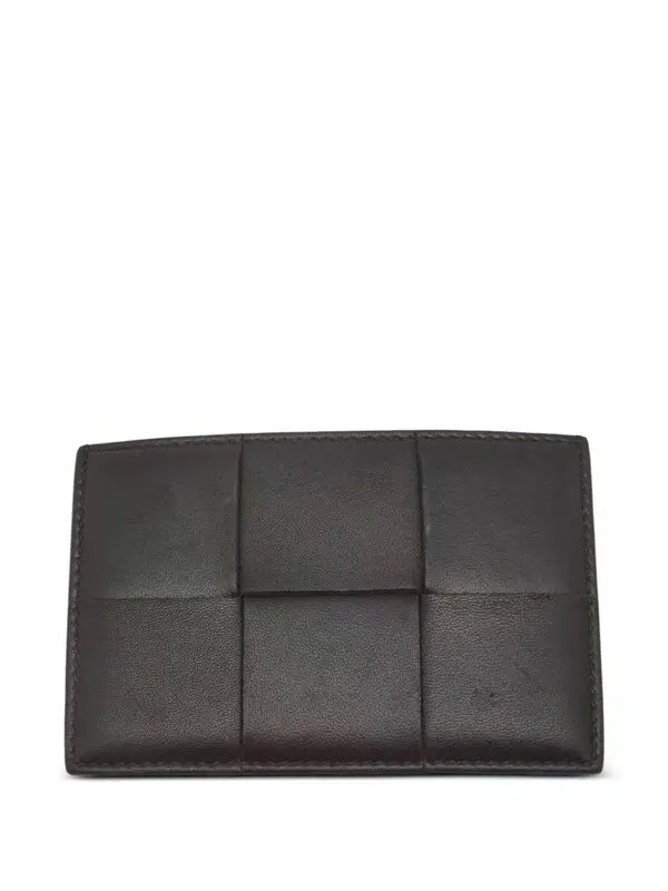 Bottega Veneta Cassette Intrecciato Leather Card Holder - Brown
