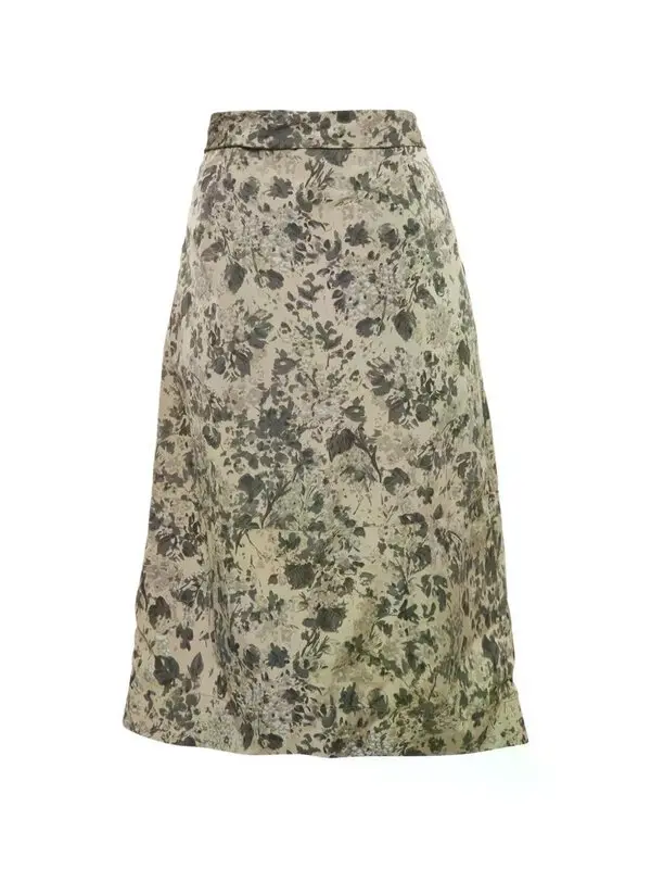 Max Mara Floral Print Midi Skirt