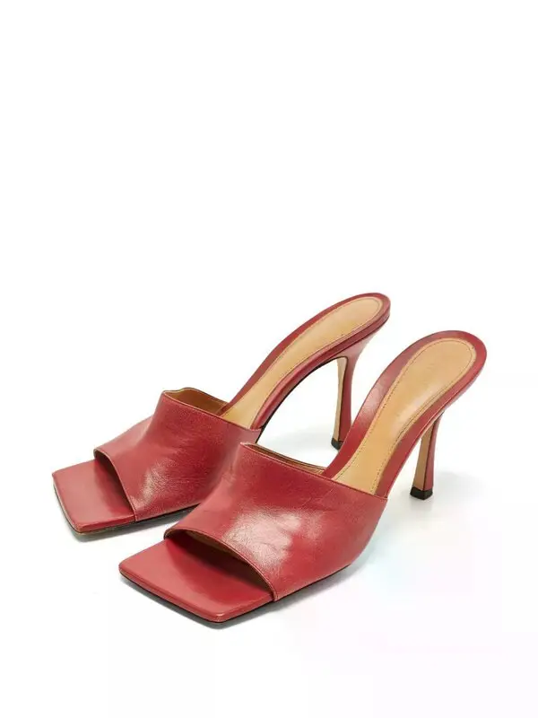 Bottega Veneta Square-toe Stiletto Sandals - Red