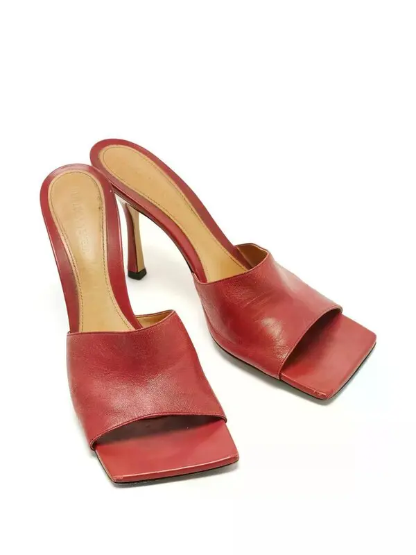 Bottega Veneta Square-toe Stiletto Sandals - Red