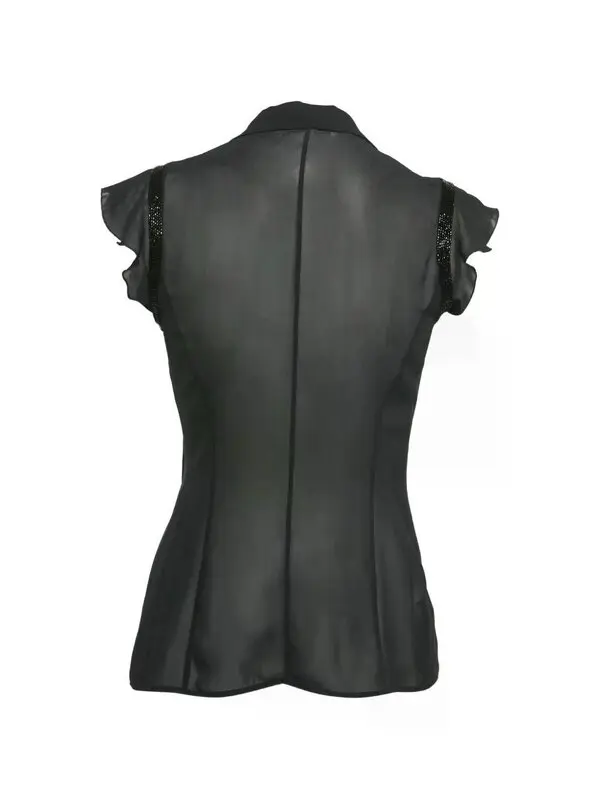 Emporio Armani Beaded Semi-sheer V-neck Shirt