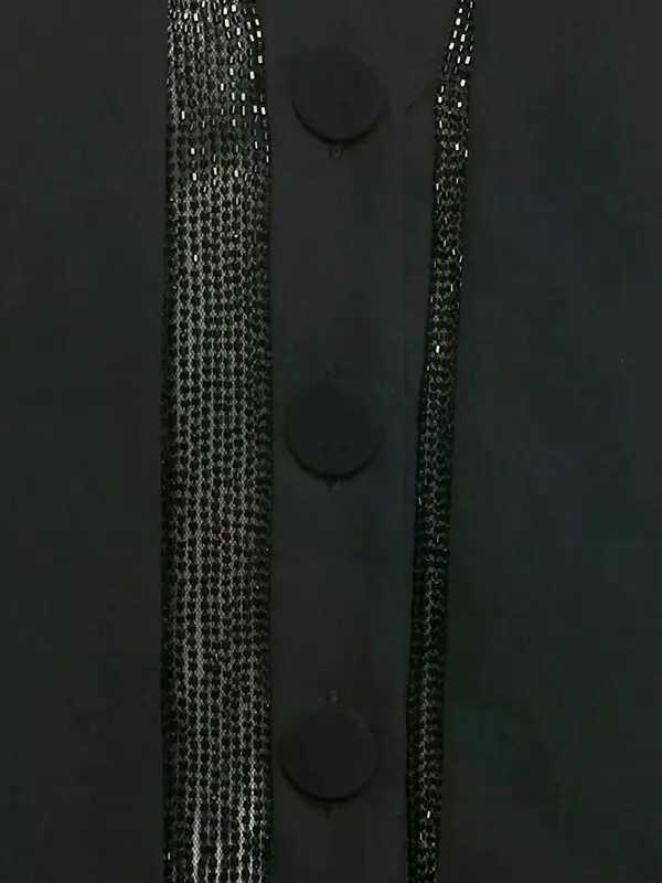 Emporio Armani Beaded Semi-sheer V-neck Shirt