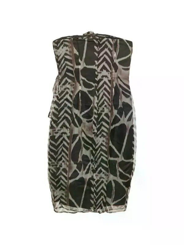 BOSS Abstract Print Strapless Mini Dress
