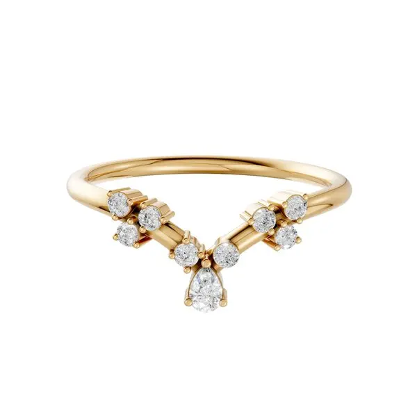AYA FINE JEWELRY 0.24 Ctw Pear Cut Diamond Engagement Ring In 14k Gold - Yellow