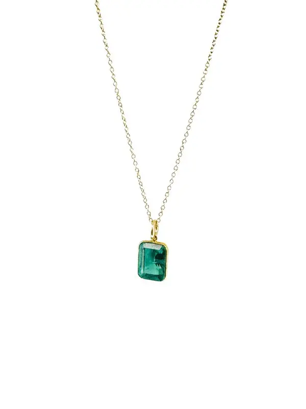 LEXI JEWELRY Gold Light Emerald Necklace