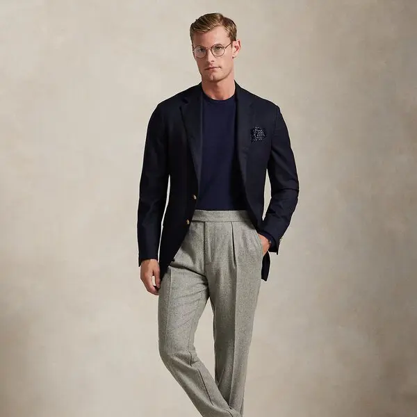 Ralph Lauren Pleated Wool Flannel Trouser