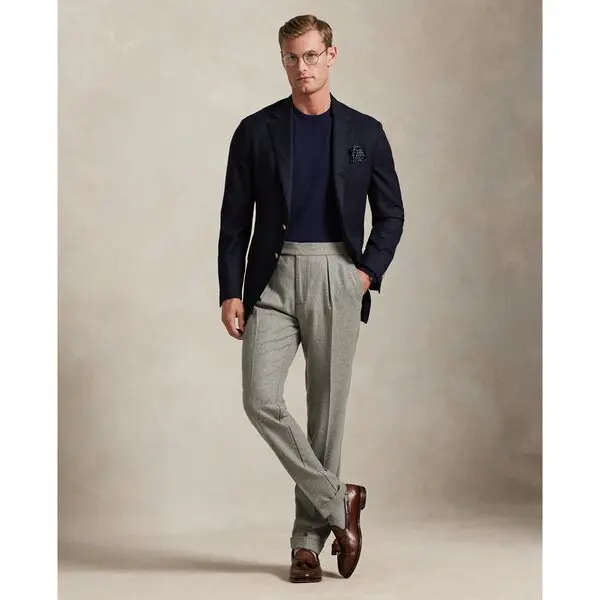Ralph Lauren Pleated Wool Flannel Trouser