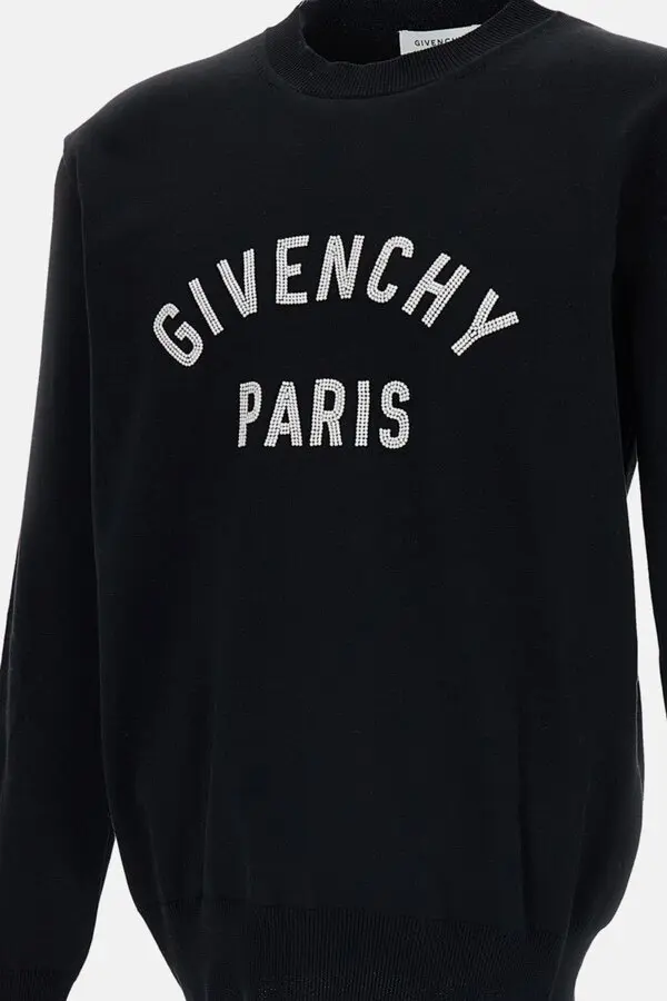 Givenchy Crew Neck Sweater With Embellishments - Nero