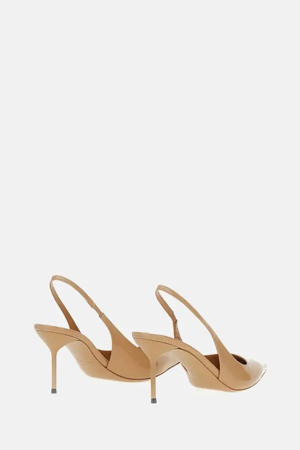 Paris Texas Lidia Slingback 70 Patent Leather Heels - Beige
