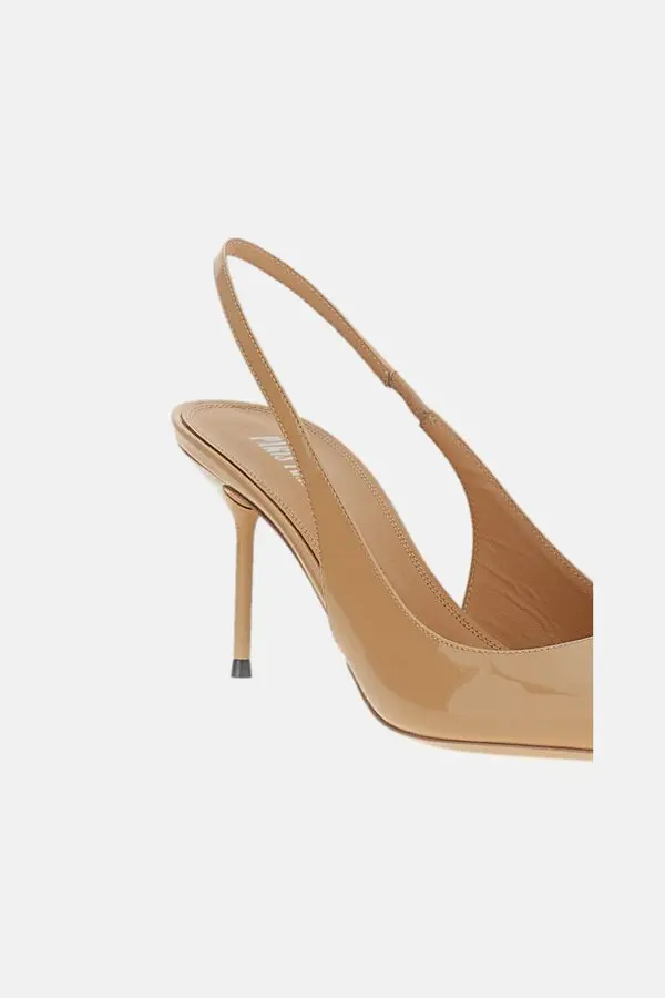 Paris Texas Lidia Slingback 70 Patent Leather Heels - Beige