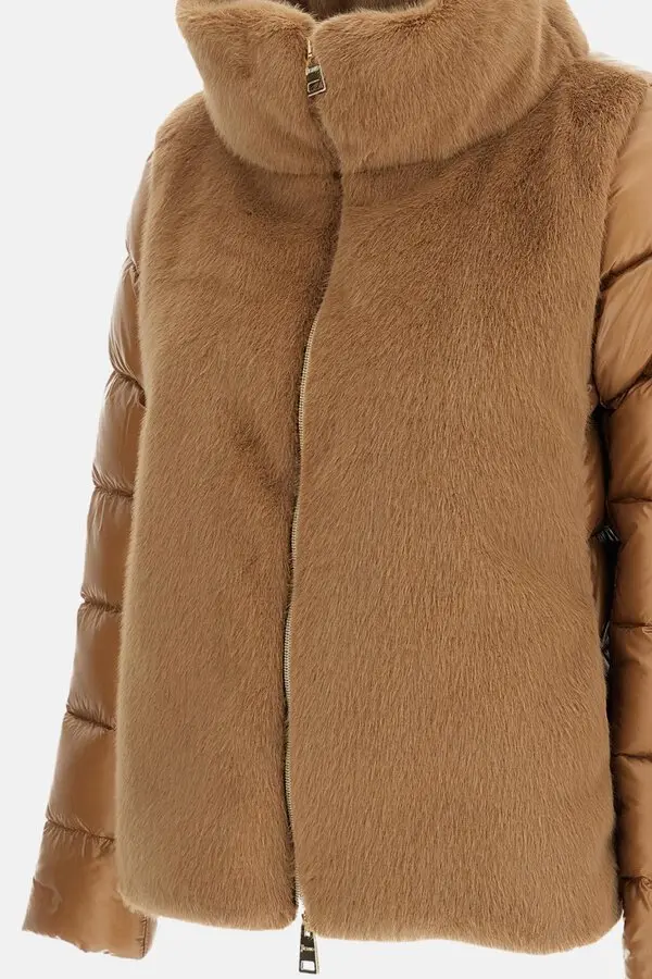 Herno High-collar Down Jacket With Faux Fur