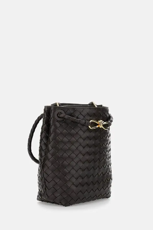 Bottega Veneta Woven Leather Bucket Bag - Black