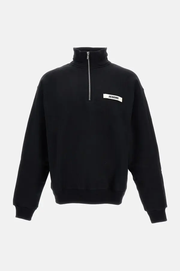 Jacquemus Le Camionneur Gros Grain" Zip Sweatshirt - Black
