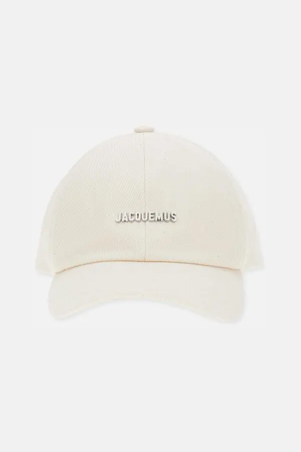 Jacquemus Baseball Cap With Embossed Logo - Bianco