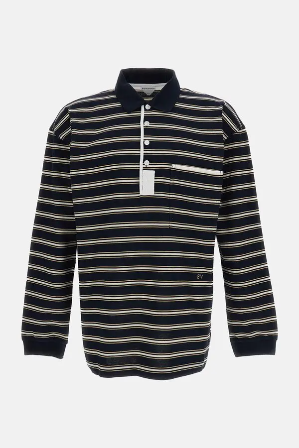 Bottega Veneta Polo A Righe - Blu